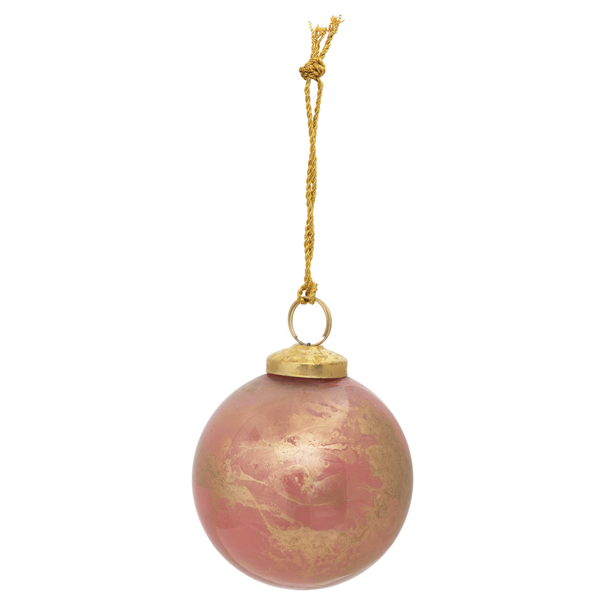 Marbled Pink and Gold Ornament — Beth's - A Christmas and Holiday Shop