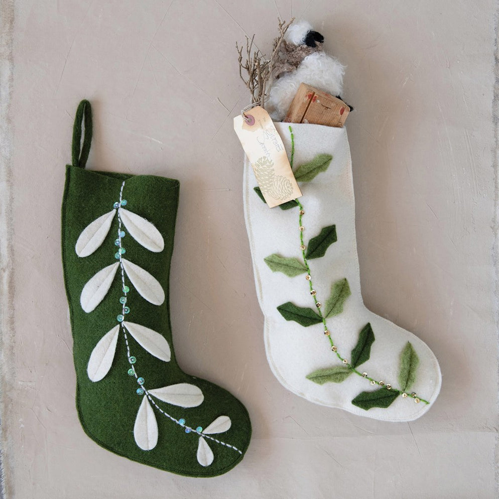 Wool Felt Stocking with Appliqué — Beth's - A Christmas and Holiday Shop